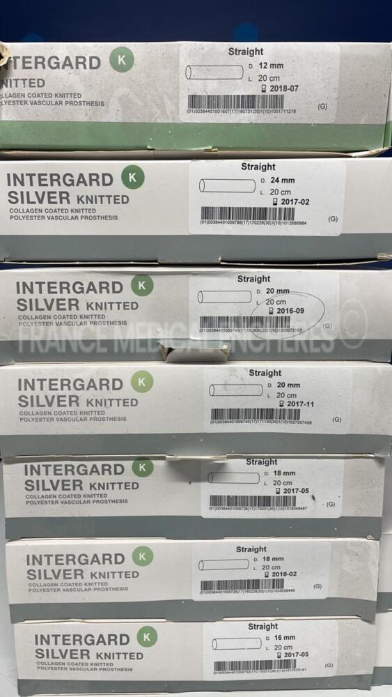 Lot of 7 Maquet Vascular Grafts Intergard - Straight 12mm x 20cm and 2 ...