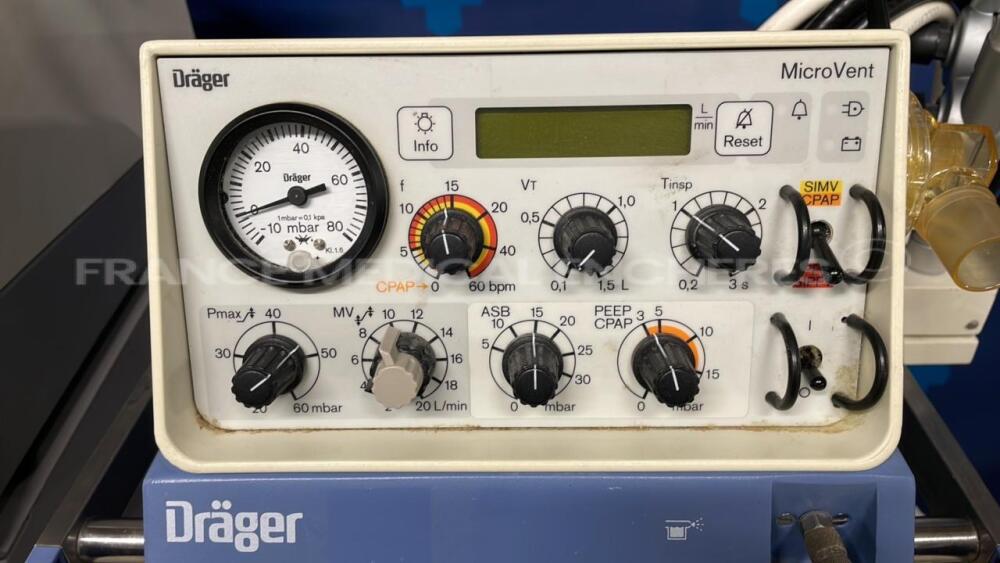 Lot of Drager Ventilator MicroVent - Untested due of the missing power ...