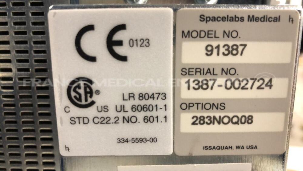 Lot of 1 Spacelabs Patient Monitor Ultraview SL - S/W 2.00.05 and 1 ...