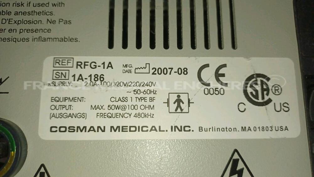 Lot of/ 1 x Cosman Medical Radiofrequency Generator RFG-1A - YOM 08/ ...