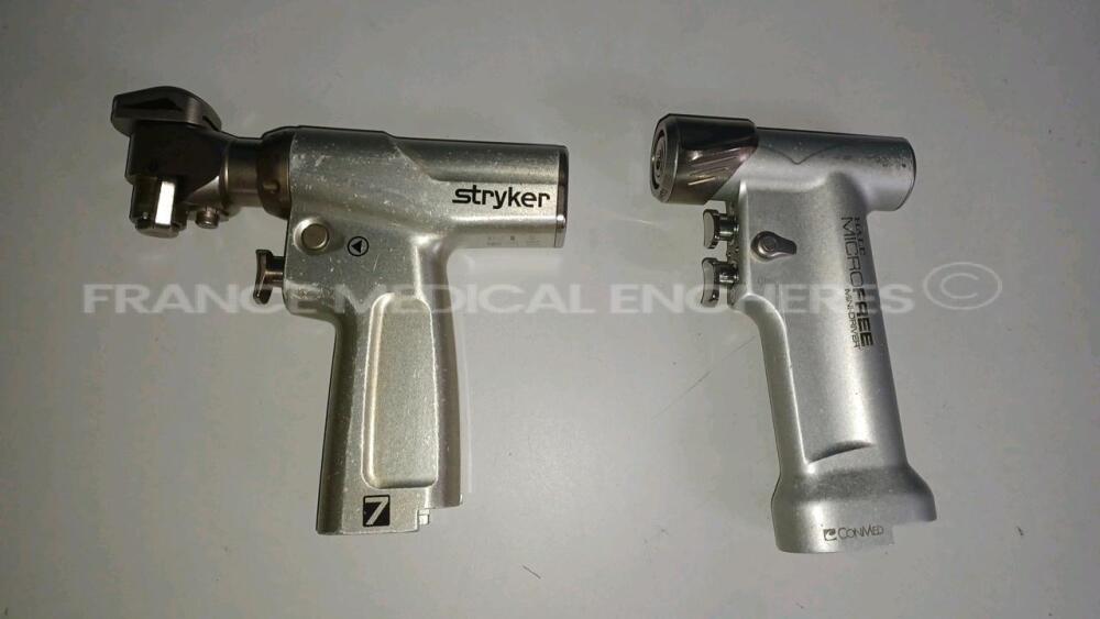 Lot of 1 x Stryker Orthopedic Motor 7 and 1 x Conmed/ Hall Microfree ...