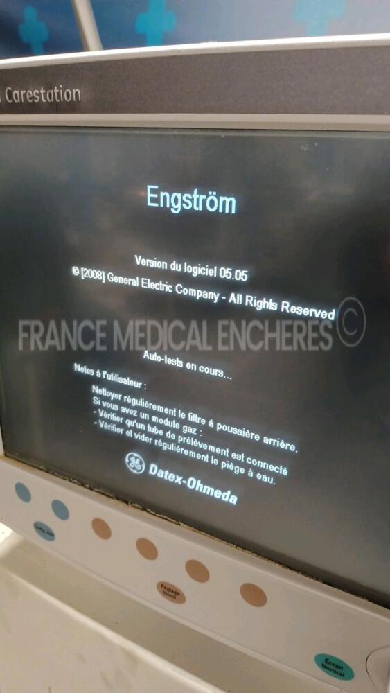 Datex Ohmeda Ventilator Engstrom Carestation - S/W 5.05 - Count 92758h ...