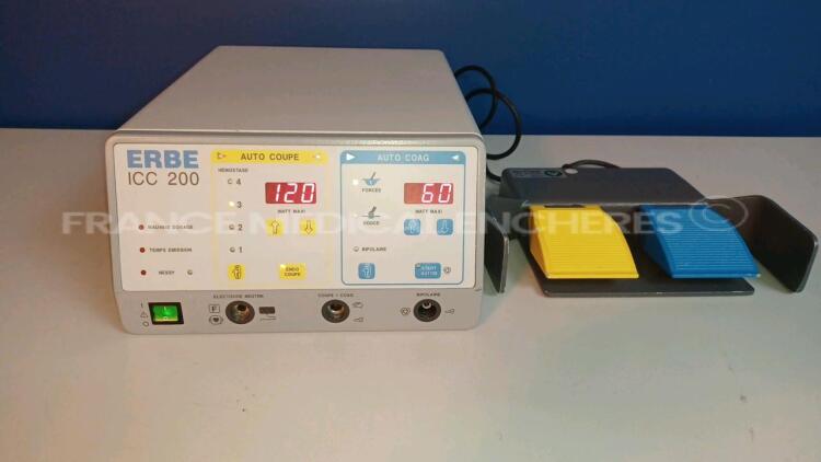 ERBE Electrosurgical Unit ICC 200 E - w/ ERBE Double Footswitch 20189 ...