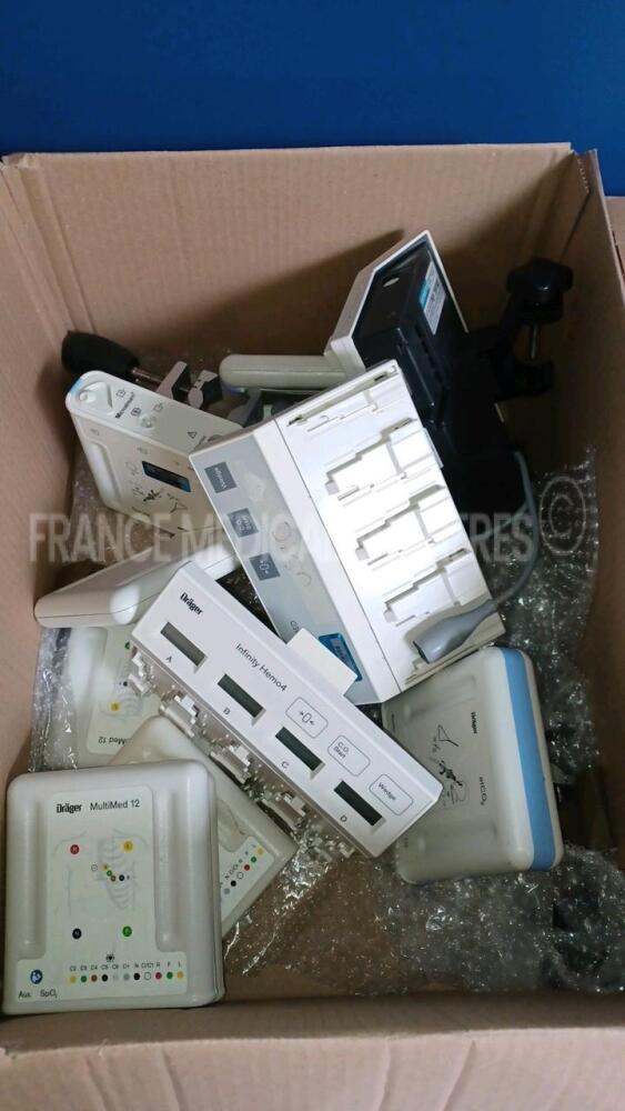 Mixed lot of Drager/Siemens Modules - ECG Leads - SPO2 cables/sensors ...
